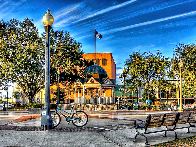 Main Street America lives on in these charming storefronts and welcoming sidewalk cafes. 