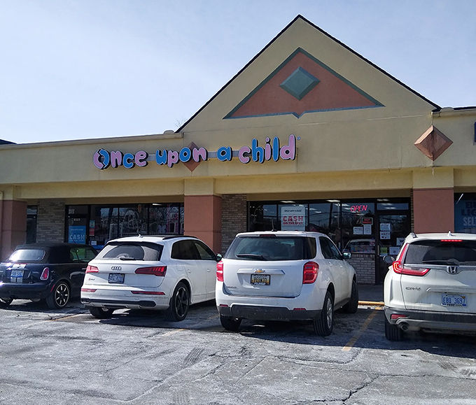 The cheerful storefront specializes exclusively in kids' items, saving parents from digging through general thrift stores.