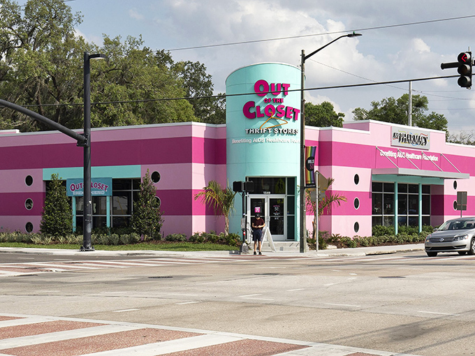 When your thrift store looks this cheerful, even Monday morning shopping trips feel like weekend celebrations.