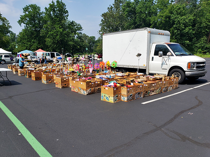 Vintage items and collectibles displayed at one of Phila Flea Markets' pop-up events. Yesterday's knick-knacks become today's must-haves!