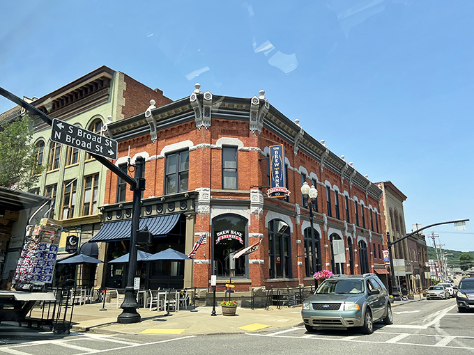 Banking on brews! Ridgway's corner establishment proves that historic buildings, like good friendships, improve with age and good conversation.