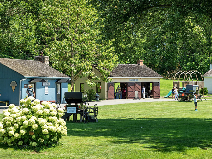 Colorful cottages dot the landscape like a real-life dollhouse village, inviting visitors to step back in time.