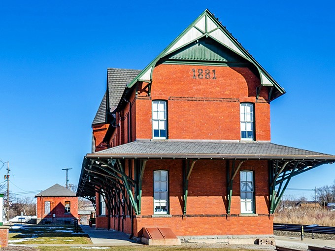 Sayre's brick factory building has weathered decades of Pennsylvania winters while maintaining its industrial dignity.
