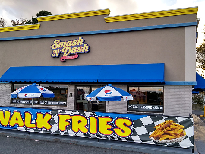 Those "Walk Fries" signs aren't just advertising – they're fair warning that you'll need the exercise after indulging here!