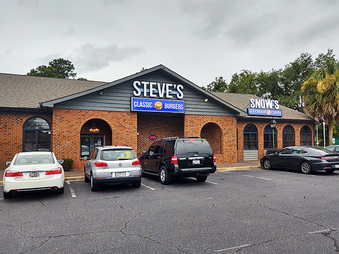 The sign says it all: "Classic Burgers & More!" Sometimes you don't need fancy words when your food speaks volumes.