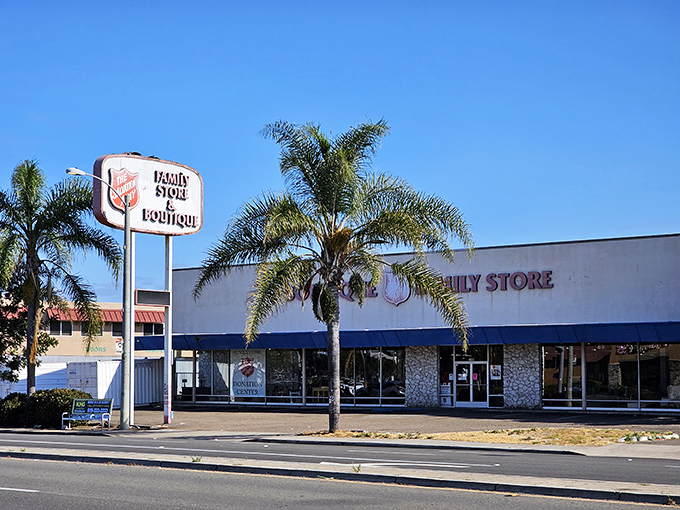 Behind that blue trim and Salvation Army shield lies a wonderland where $30 can furnish a room or refresh your entire wardrobe.