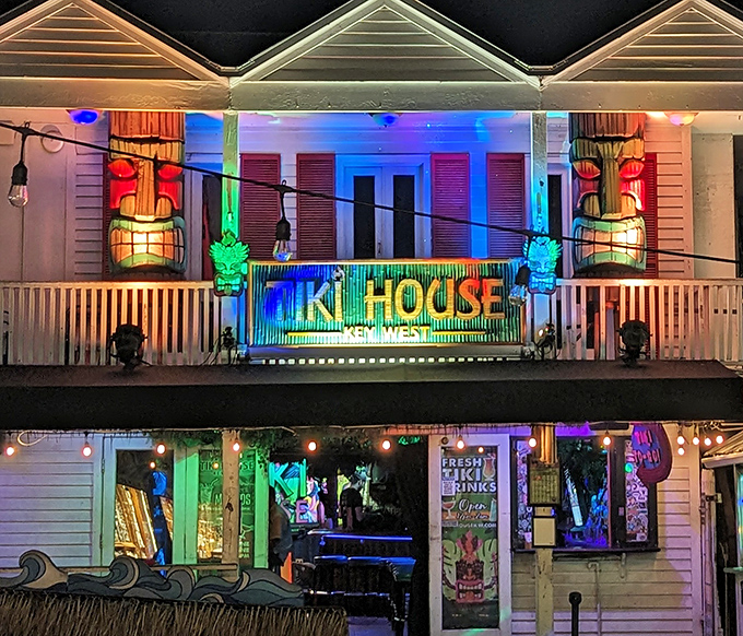 When the sun sets and the lights come on, Tiki House transforms into a magical beacon of food and fun on Duval Street.