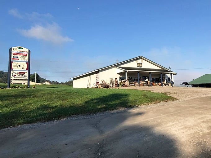 The front porch display is just a teaser &ndash; a rustic appetizer before the main course of vintage delights inside.
