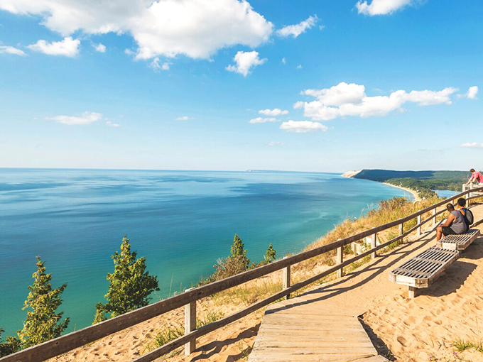 Overlooking endless blue waters and golden sand cliffs, Traverse City is a perfect blend of natural wonder, peaceful trails, and unforgettable views of Lake Michigan&rsquo;s rugged beauty.