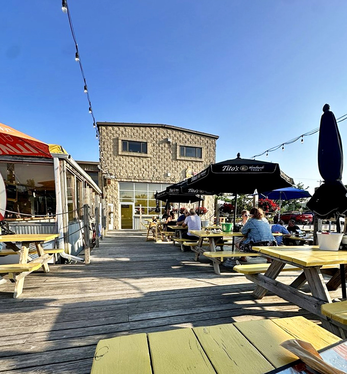String lights and wooden decks create the perfect backdrop for seafood that tastes like vacation, even if you're just miles from home.