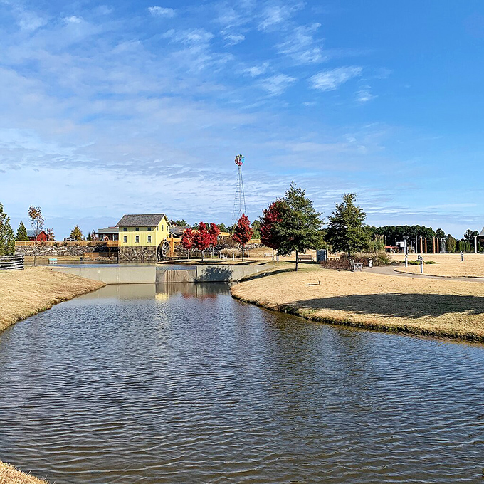 This peaceful pond reflects Union City's charm. That yellow mill house in the background looks like it belongs on a postcard!