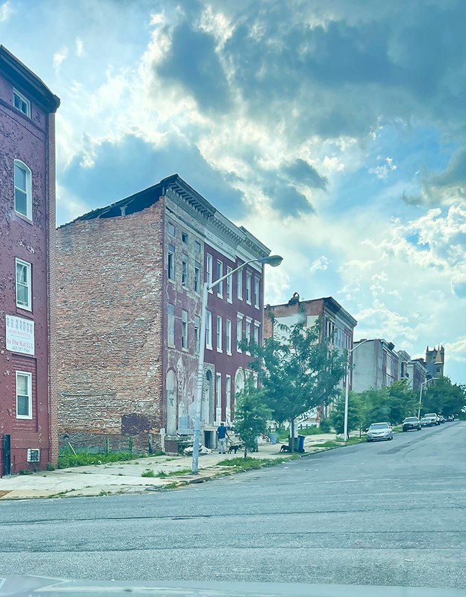 Weathered brick and urban character define this Upton street scene, where housing bargains await those willing to look beyond the obvious.