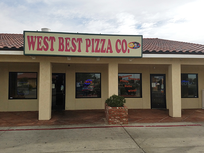 The humble exterior hides desert pizza treasures inside &ndash; where generations of Kern County families have broken bread together since forever.