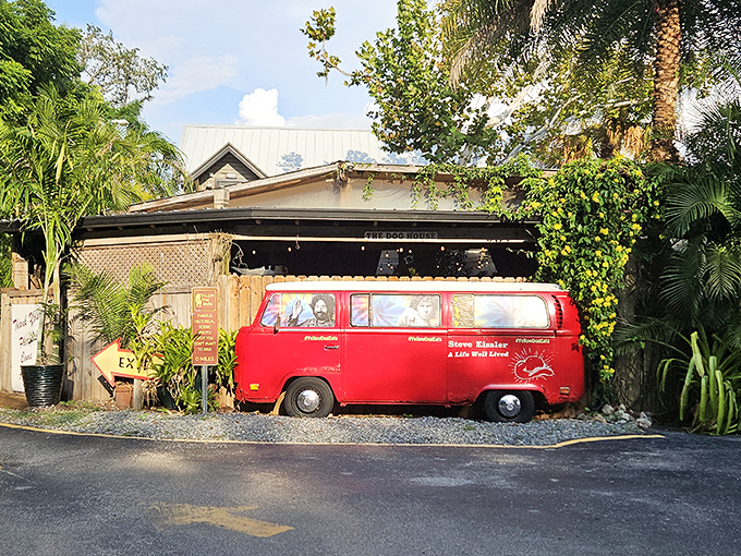 That vintage VW bus adds groovy charm to an already colorful barbecue adventure in artistic Gotha.