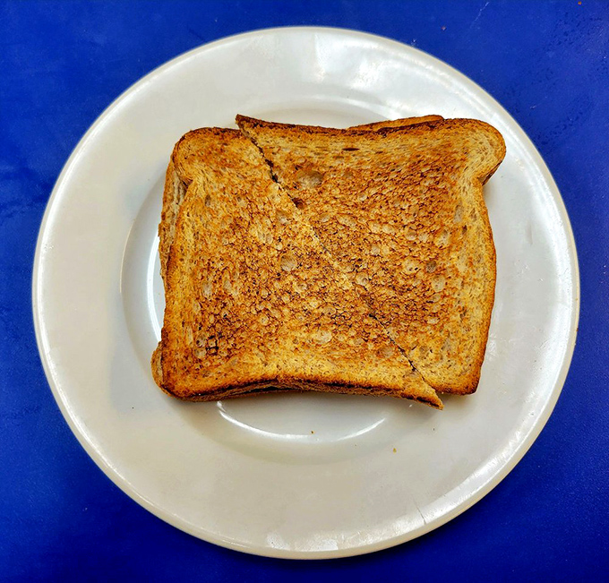 Toast so perfectly golden it belongs in Fort Knox. Simple? Yes. Satisfying? Absolutely. Sometimes the classics need no improvement.