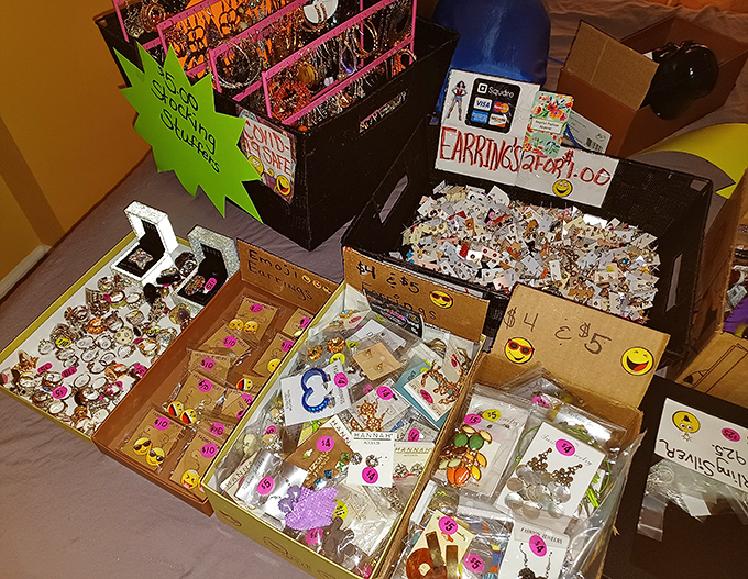 Jewelry organized with cheerful chaos – where $4 and $5 can transform your accessory collection and spark conversations for years to come.