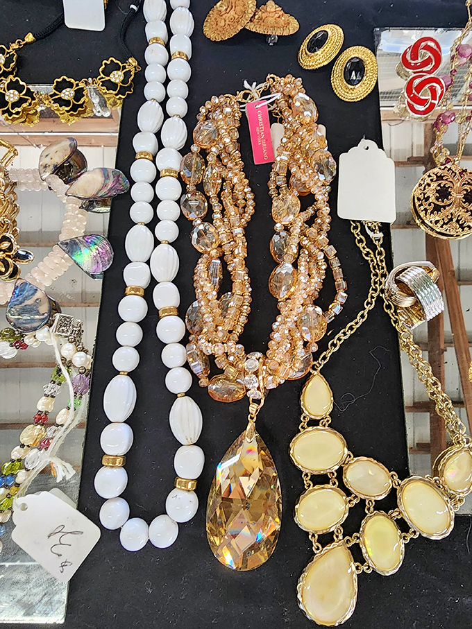 Jewelry that tells stories of bygone eras awaits new chapters. That amber crystal pendant is practically begging for a second act in your wardrobe.