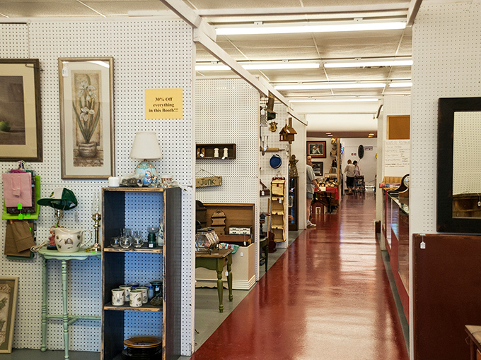 The aisles stretch like Main Street in a town where everything's for sale. Each booth a different neighborhood with its own personality and charm.