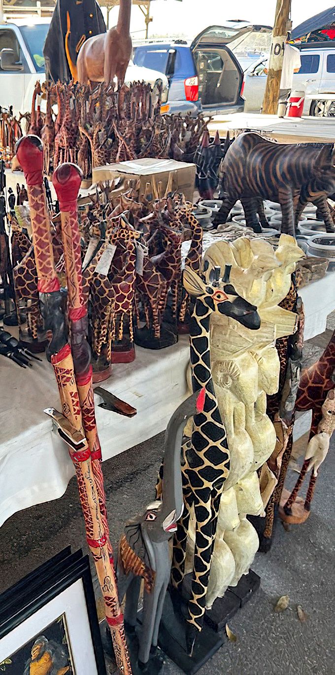 Safari without airfare! These wooden creatures bring global flair to Florida homes without the hassle of customs declarations.