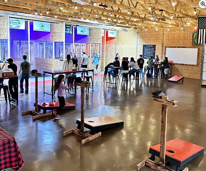 Modern entertainment meets affordable fun at this axe-throwing venue, where even those on fixed incomes can channel their inner lumberjack for a reasonable price.