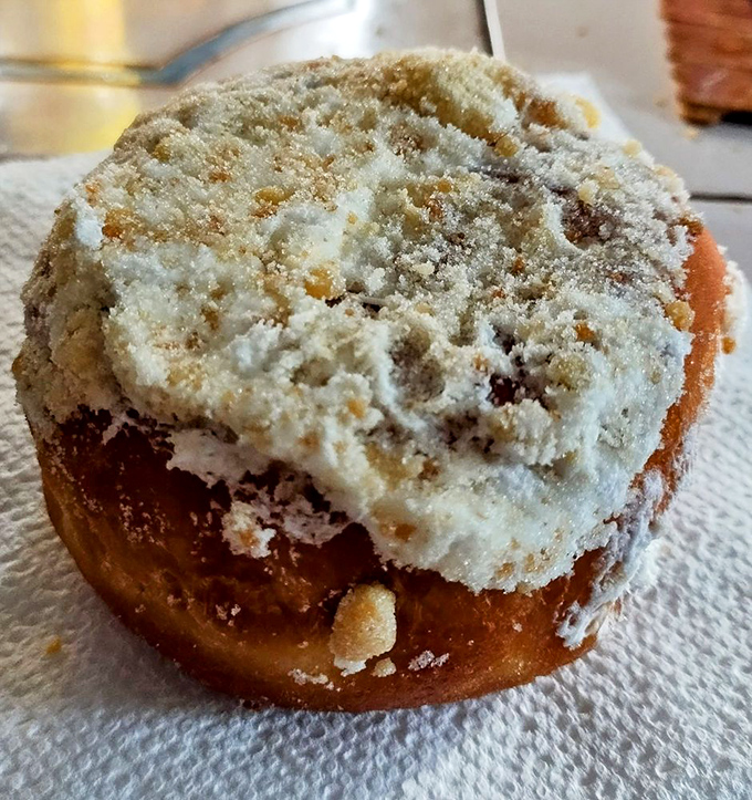 The apple crumb donut &ndash; where the crumbly topping creates a textural symphony that makes you wonder why anyone bothers with fancy desserts.