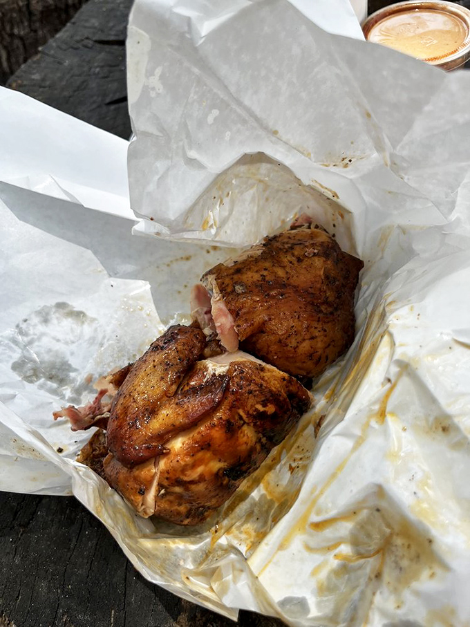 When chicken gets the smoker treatment, magic happens. This bird has clearly been introduced to spices it's now best friends with.