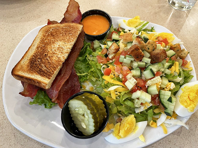 The BLT-and-salad combo that makes you feel virtuous about the bacon, like wearing sneakers with your Sunday best.