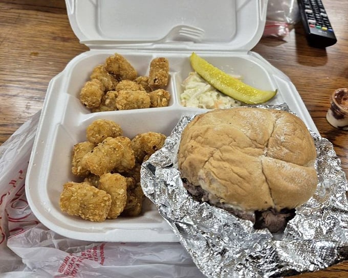 The XL Platter doesn't just feed you&mdash;it adopts you into the Beefy King family with those golden tater tots and pickle standing guard.