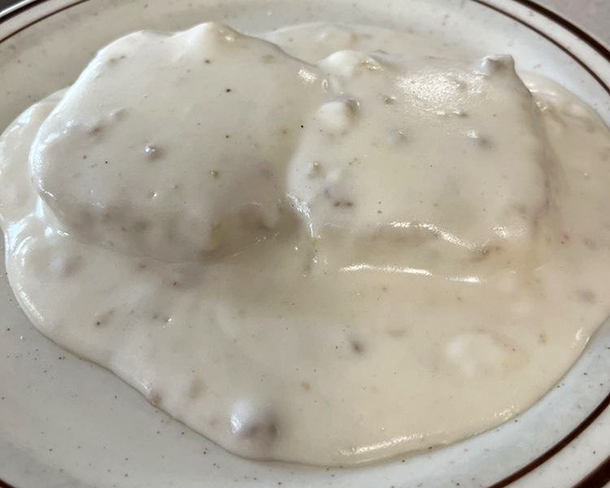 Biscuits and gravy: the comfort food equivalent of a warm hug from your grandmother. This plate doesn't just feed your body—it soothes your soul.