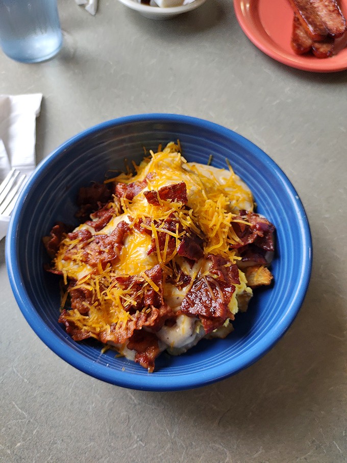 A breakfast bowl that says "good morning" better than any alarm clock &ndash; hearty, cheesy, and guaranteed to fuel your day's adventures.