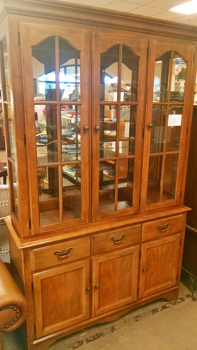 This isn't just a china cabinet; it's someone's future heirloom waiting to be discovered at a fraction of what you'd pay elsewhere.