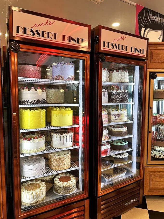 The cake display at Rick's is like the Louvre of layered desserts&mdash;each shelf a gallery of edible masterpieces.