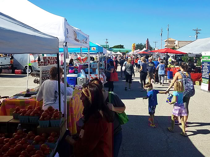 The farmers market: where "just browsing" becomes a full cart of local treasures. Resistance to fresh guava pastries is futile.