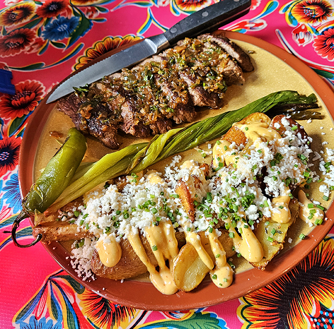Carne asada and grilled corn create a plate so photogenic, your Instagram followers will demand directions.