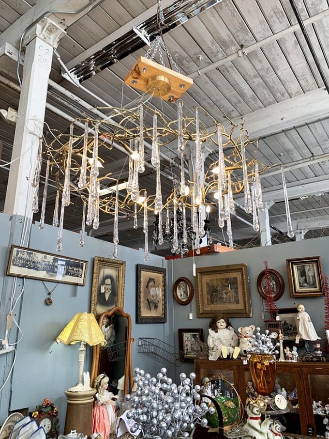 Dripping with crystal elegance, this chandelier hangs like a frozen waterfall. Imagine this beauty illuminating your dining room&mdash;instant glamour from another era!