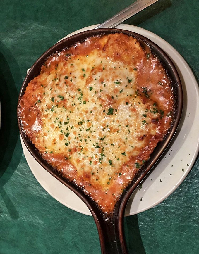 Bubbling cheese ravioli in a skillet&mdash;the kind of dish that makes you slow down and savor every bite like it's your last.