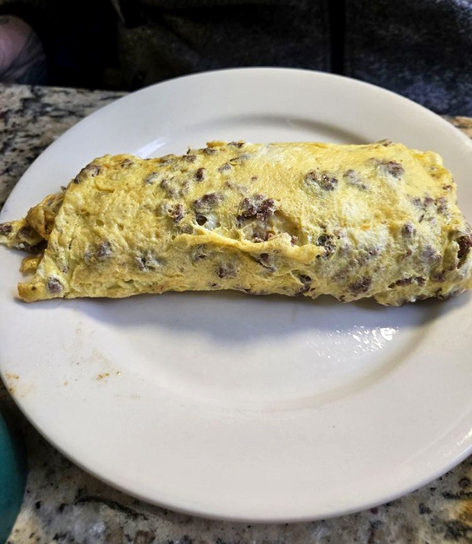 This omelet has more stuffing than your holiday turkey. A testament to the belief that breakfast should sustain you until dinner.