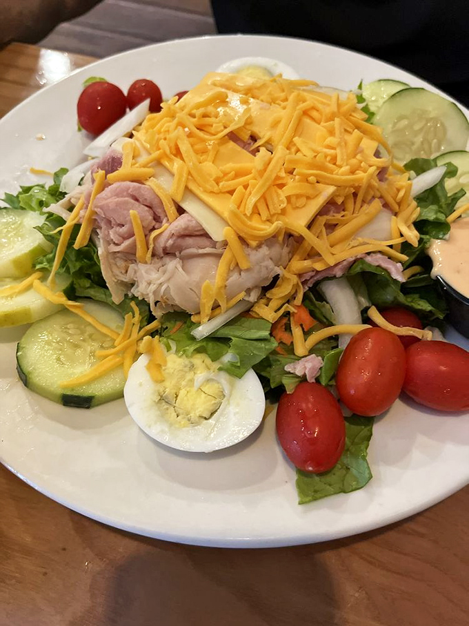 A chef's salad so generous and fresh, it makes you wonder why anyone bothers with fast food.