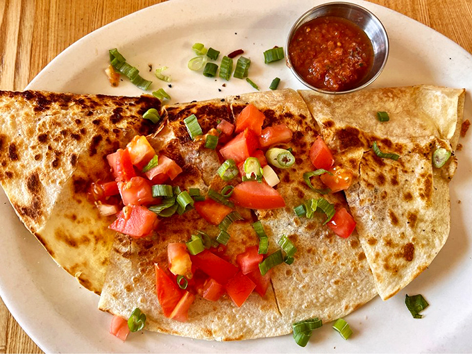 A quesadilla that makes you question why you ever bothered with those sad microwave versions. Cheese pulls for days! 