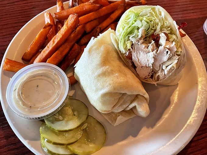 Some wraps are mere sandwiches in disguise. This chicken ranch creation is more like a perfectly engineered flavor delivery system.