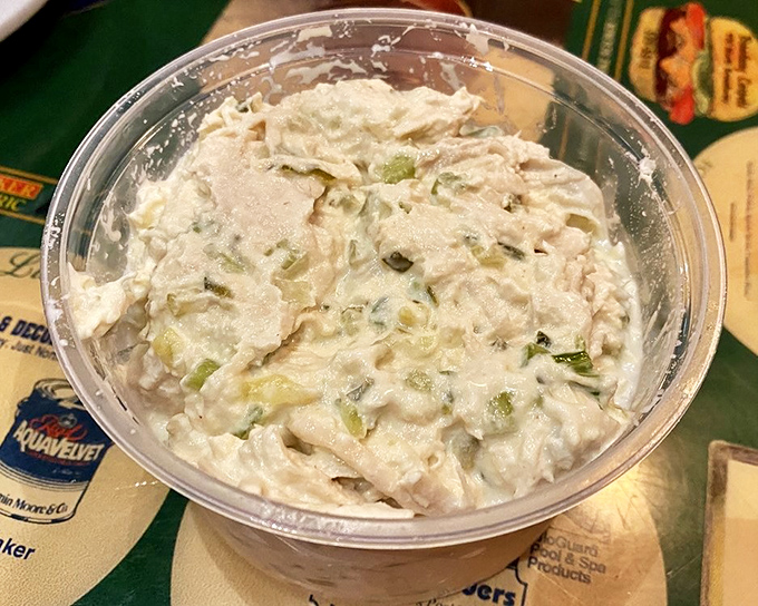 Chicken salad that doesn't hide in mayo but celebrates with it—those bits of celery adding the perfect crunch to each creamy bite.