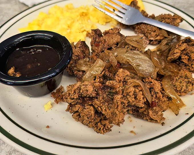 Chicken livers and eggs—a Southern breakfast that separates the tourists from the locals. That gravy boat is sailing straight to comfort food heaven.