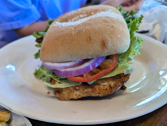 Sometimes the perfect chicken sandwich hides in the most unexpected coastal corners of Florida.