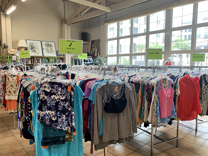 The clothing section is organized better than most people's closets. Those color-coded racks make finding your next favorite outfit surprisingly effortless.