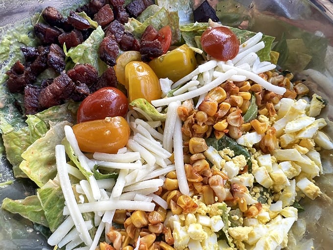 A salad that doesn't apologize for being a salad. Fresh, colorful, and substantial enough to hold its own on a barbecue menu.