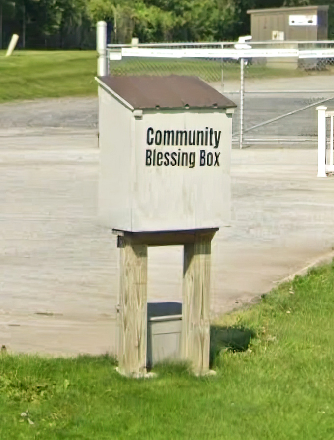 Even community blessing boxes look tiny in a town with a paint can this size. Perspective is everything in Shippensburg.
