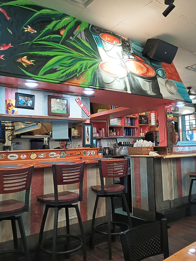 Counter seating offers front-row views of culinary magic happening right before your increasingly hungry eyes.