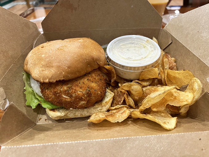 This crab cake sandwich doesn't hide behind fancy presentation&mdash;just pure, unadulterated crab goodness that makes other sandwiches question their life choices.