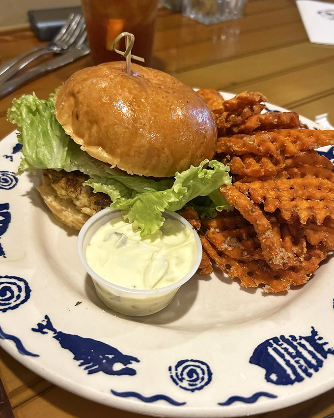 This crab cake sandwich elevates lunch to an art form worthy of standing ovations everywhere.