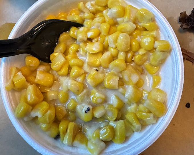 Creamed corn that makes you question why you ever ate the canned stuff. Sweet kernels swimming in a pool of creamy indulgence.